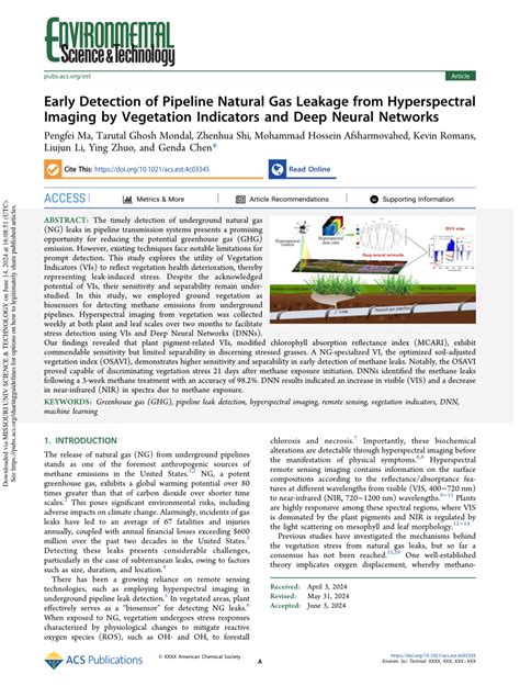 Pdf Early Detection Of Pipeline Natural Gas Leakage From