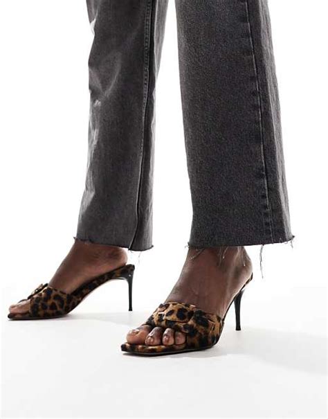 Asos Design Hellish Mules Mit Leopardenmuster Mittelhohem Absatz