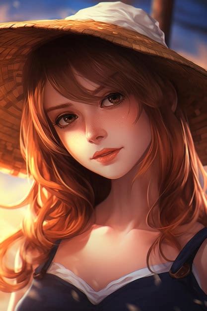 Personagem De Desenho Animado Nami Do Anime De Uma Peça Foto Premium