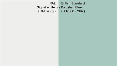 RAL Signal White RAL 9003 Vs British Standard Porcelain Blue BS2660