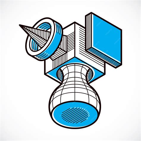 Premium Vector Abstract Vector Isometric Dimensional Shape Made Using