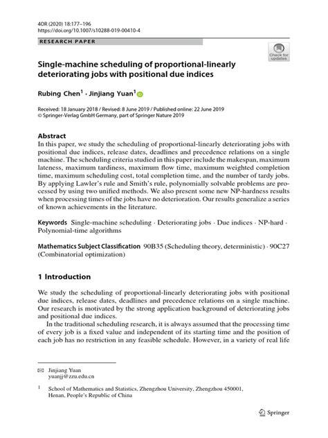 Single Machine Scheduling Of P Download Free Pdf Time Complexity