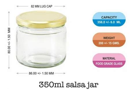 350 Ml Salsa Glass Jar For Dry Fruits Storage At 12 Piece In Pune