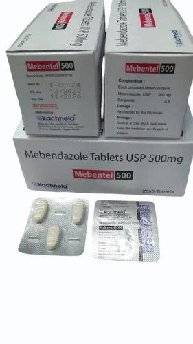 Mebendazole 500mg Tablet Treatment Worm Infections At 180 Stripe In