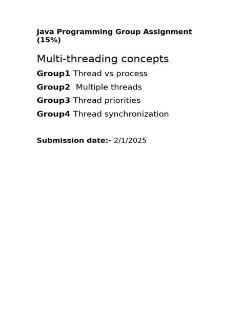 Java Programming Group Assignment Pdf