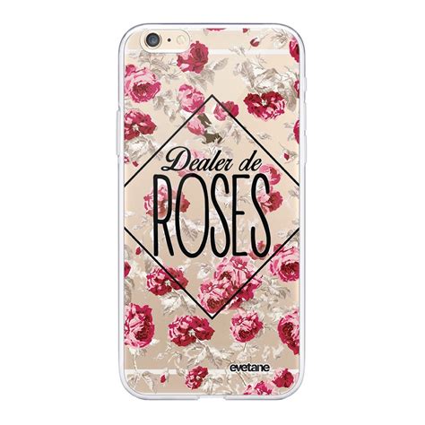 Sur Coque Pour Iphone S Int Grale Transparente Dealer De Roses Tendance Evetane