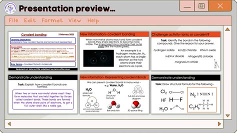Covalent Bonding Teaching Resources