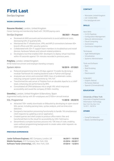 15 Devops Cv Examples For 2025 Resume Worded