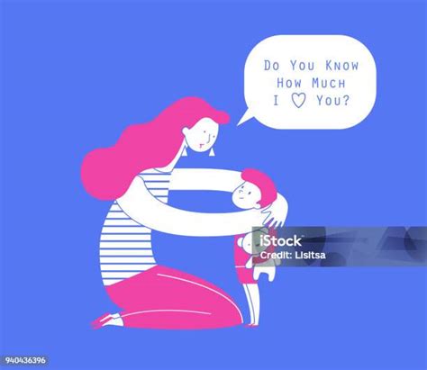 媽媽抱著小男孩抱著泰迪熊 和他說話母親抱著小兒子 表達愛與關懷可愛的卡通人物被隔離在白色背景向量插圖向量圖形及更多一起圖片 Istock