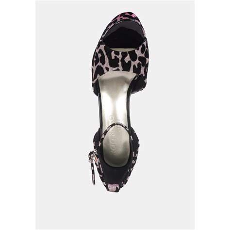 Brigitte Pink Leopard Print Peep Toe Stiletto Sandal Rag And Co Wolf
