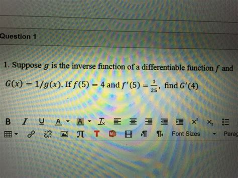 Solved Suppose G Is The Inverse Function Of A Differentiable Chegg