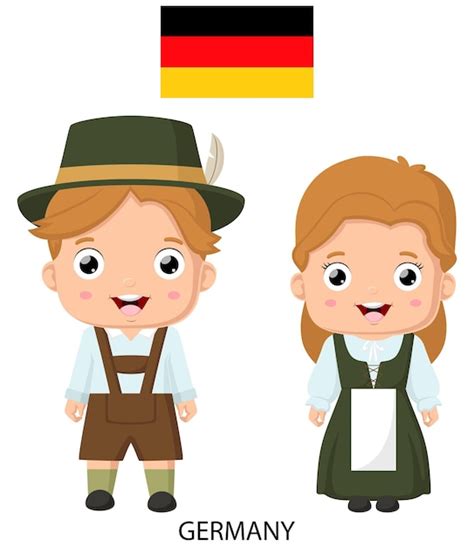 Un Chico Y Una Chica Alemanes Lindos Con Ropa Nacional Vector Premium