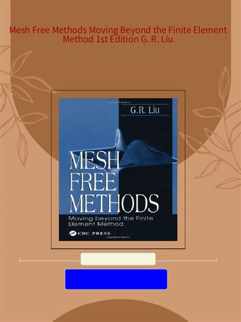 Free Pdf Sample Mesh Free Methods Moving Beyond The Finite Element