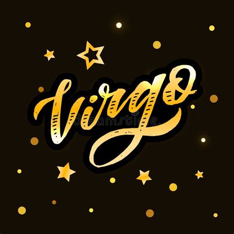Virgo Lettering Calligraphy Brush Text Horoscope Zodiac Sign Stock