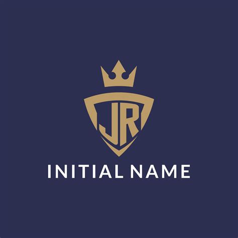 Jr Logo With Shield And Crown Monogram Initial Logo Style 23019022