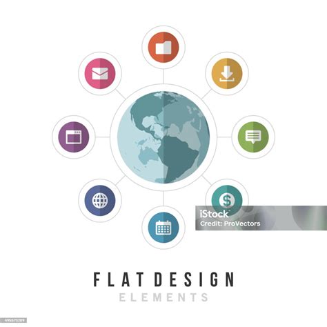 Elemen Desain Datar Ilustrasi Vektor Elemen Desain Infografis Ilustrasi