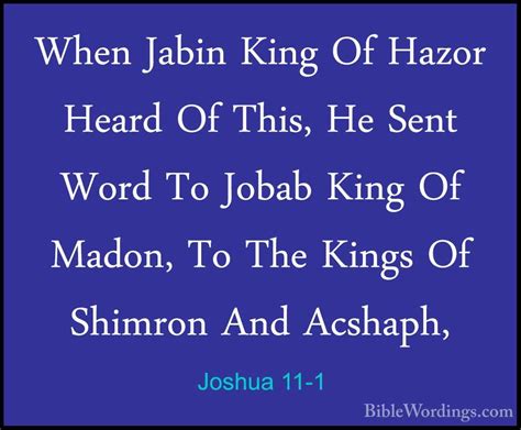Joshua 11 Holy Bible English