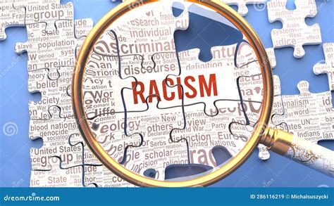 Racism And Related Ideas On A Puzzle Pieces A Metaphor Showing