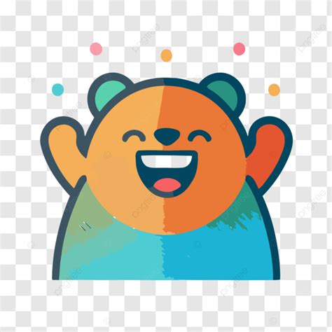 재미있는 곰 아이콘을 가진 사람 벡터 흰색 배경에 행복한 곰의 단순한 다채로운 아이콘 그림자 없음 작은 프레임 중앙 Png 일러스트 및 벡터 에 대한 무료 다운로드