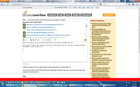 C How To Limit Bottom Window Full Screen Max Y Position On Windows Stack Overflow
