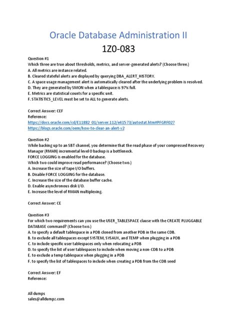 Oracle Database Administration Ii Pdf Databases Backup