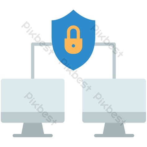 Cyber Security Concept Computer And Shield With Padlock Icon Png Images Eps Free Download