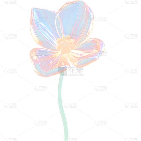 通用玻璃质感立体3d花朵花卉免抠元素