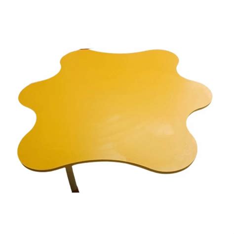 Cloud Shape Engineered Wood Yellow Wooden School Table Without Storage