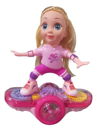 Boneca Hoverboard Dança Musica Luzes Gira 360 Radical Menina