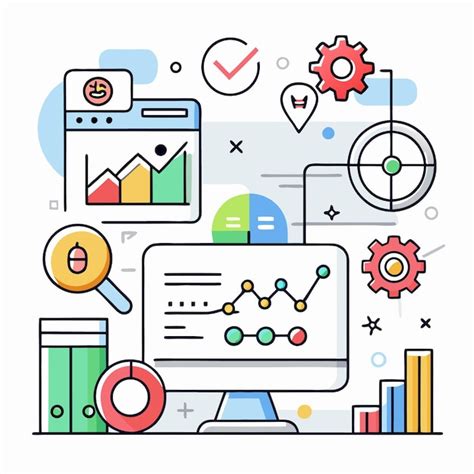 Colorful Illustration Of Various Data Analytics Charts And Graphs