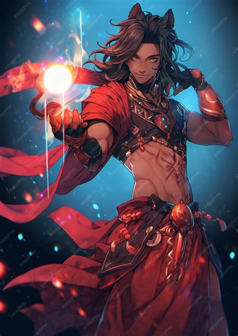 Premium Ai Image Anime Character With A Red Cape And A Red Dress