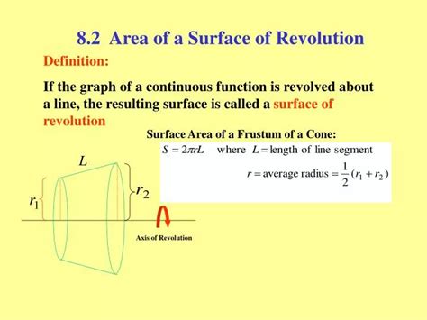 Ppt Area Of A Surface Of Revolution Powerpoint Presentation Free