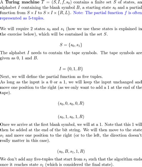Construct A Turing Machine With Tape Symbols 0 1 And B Tha Quizlet