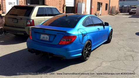 2013 Mercedes C63 Amg In Matte Blue Aluminum By Dbx Wrapfolio