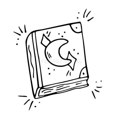 Caricatura Del Libro De Magia Del Doodle Dibujado A Mano Vectorial Libro De Hechizos De