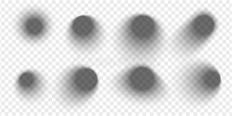 Set Of Ball Or Packing Box Shadow Effects Different Soft Grey Shapes