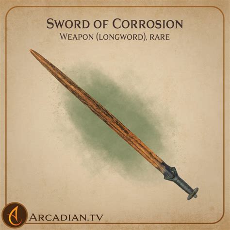 Sword Of Corrosion New Dnd Magic Weapon Arcadian Media