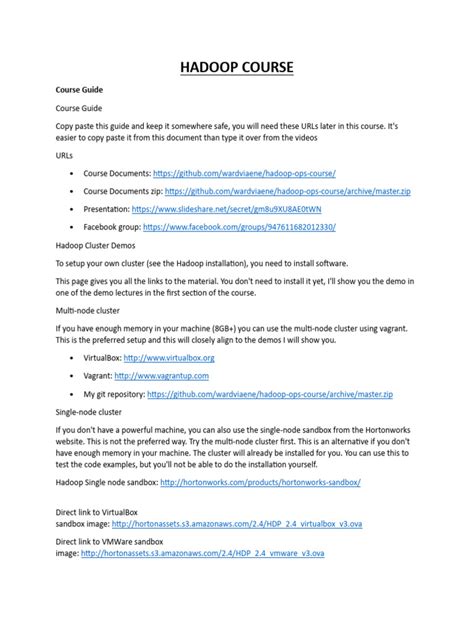 Hadoop Course Pdf Hadoop Course Pdf