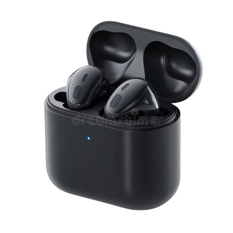 Realistic Wireless Headphones In Black Case Bluetooth Earbuds In