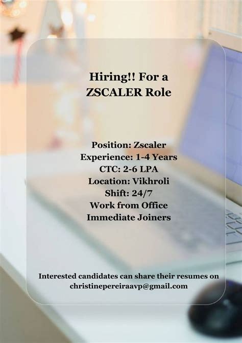 Hiring Zscaler Zscaler Zia Zpa Mumbaihiring Urgentrequirement Immediatejoiners