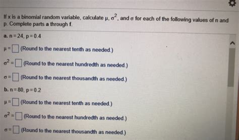 solved if x is a binomial random variable calculate h o
