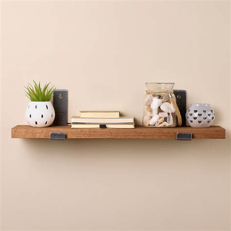 Dark Oak Shelf With Inverted Brackets Off The Grain