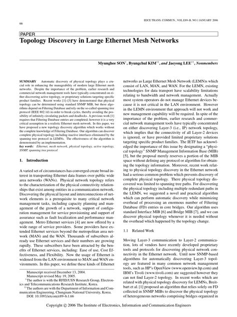 Pdf Topology Discovery In Large Ethernet Mesh Networks