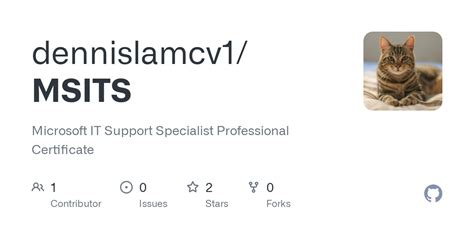 GitHub Dennislamcv1 MSITS Microsoft IT Support Specialist
