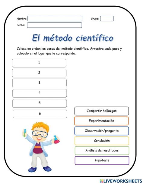 Pasos Del Método Científico Online Worksheet Metodo Cientifico