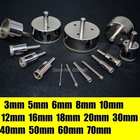 14pcs Marble Diamond Glass Tile Hole Saw Kit 3mm 70mm Hole Saw Diamond