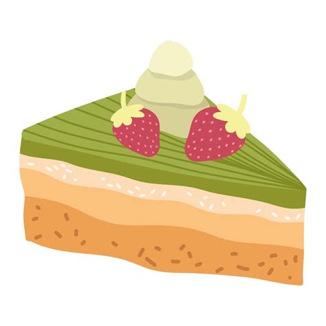 Matcha Kuchen Symbol Isoliert Kostenlose Vektor
