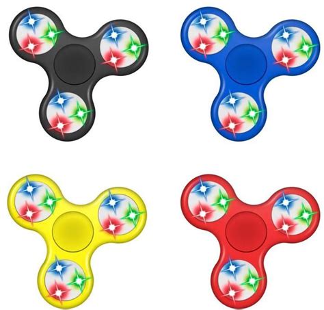 World Tech Elite Led Fidget Spinner 4 Pack With 3 Light Modes Fidget