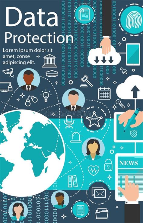 Data Internet Security Technology Vector Posters Stock Vector