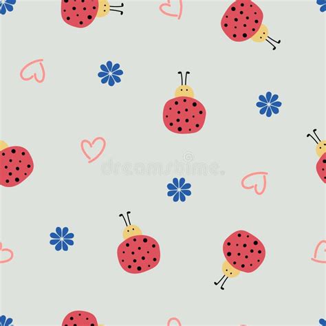 Cartoon Ladybug Insect Pattern Stock Illustrations 6 084 Cartoon
